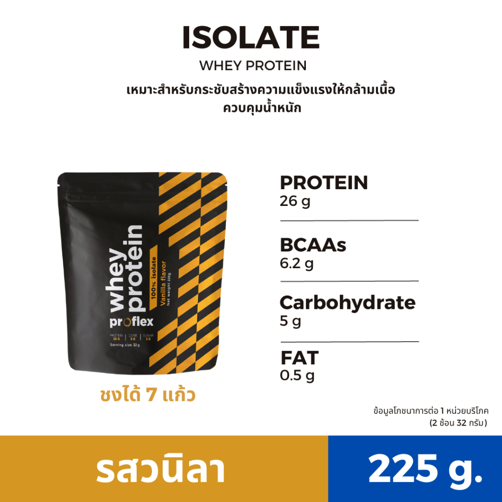 ProFlex Whey Protein Isolate 225 g. | Shopee Thailand