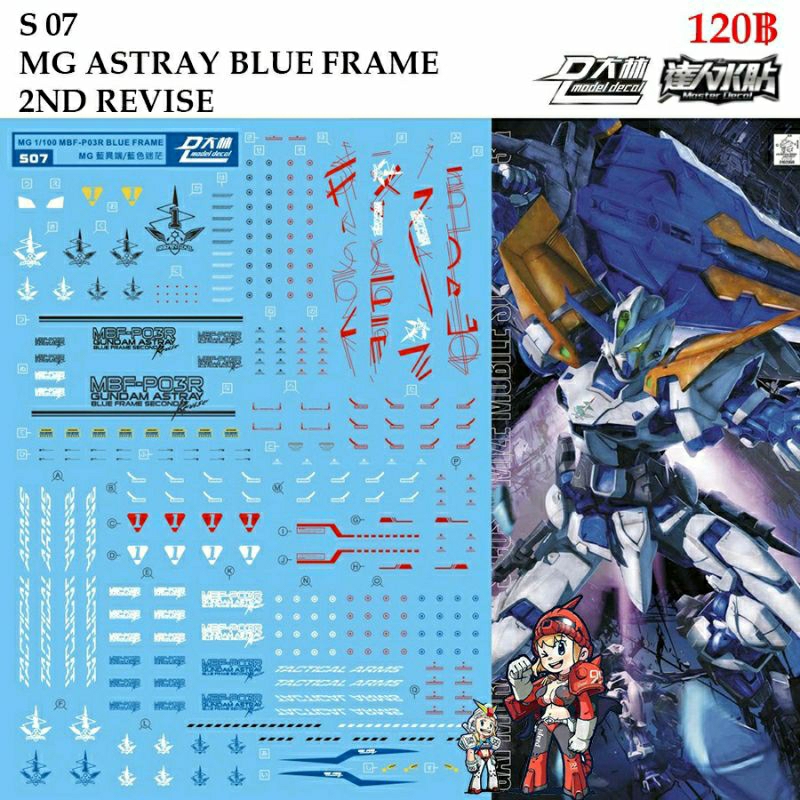ดีคอลน้ำ [D.L. Darlin] S07 ASTRAY BLUE FRAME 2ND REVISE MG 1/100 Water ...