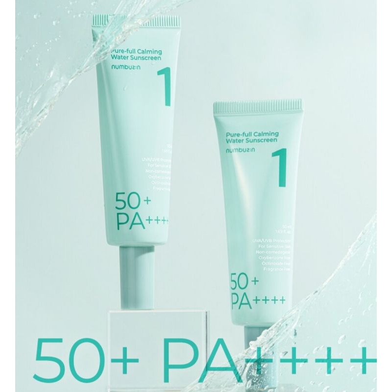 พร้อมส่ง Numbuzin No. 1 Pure-full calming water sunscreen SPF 50+ PA ...