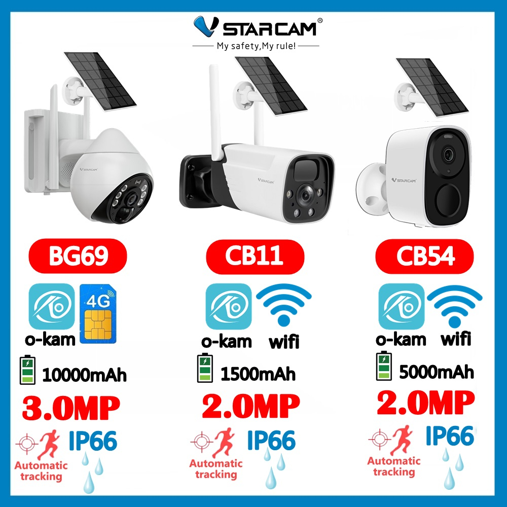 Vstarcam กล้องวงจรปิดโซล่าเซล รุ่นBG69/CB11/CB54 พร้อมแผงโซล่าเซล อุปกรณ์มีให้ครบชุด | Shopee ...