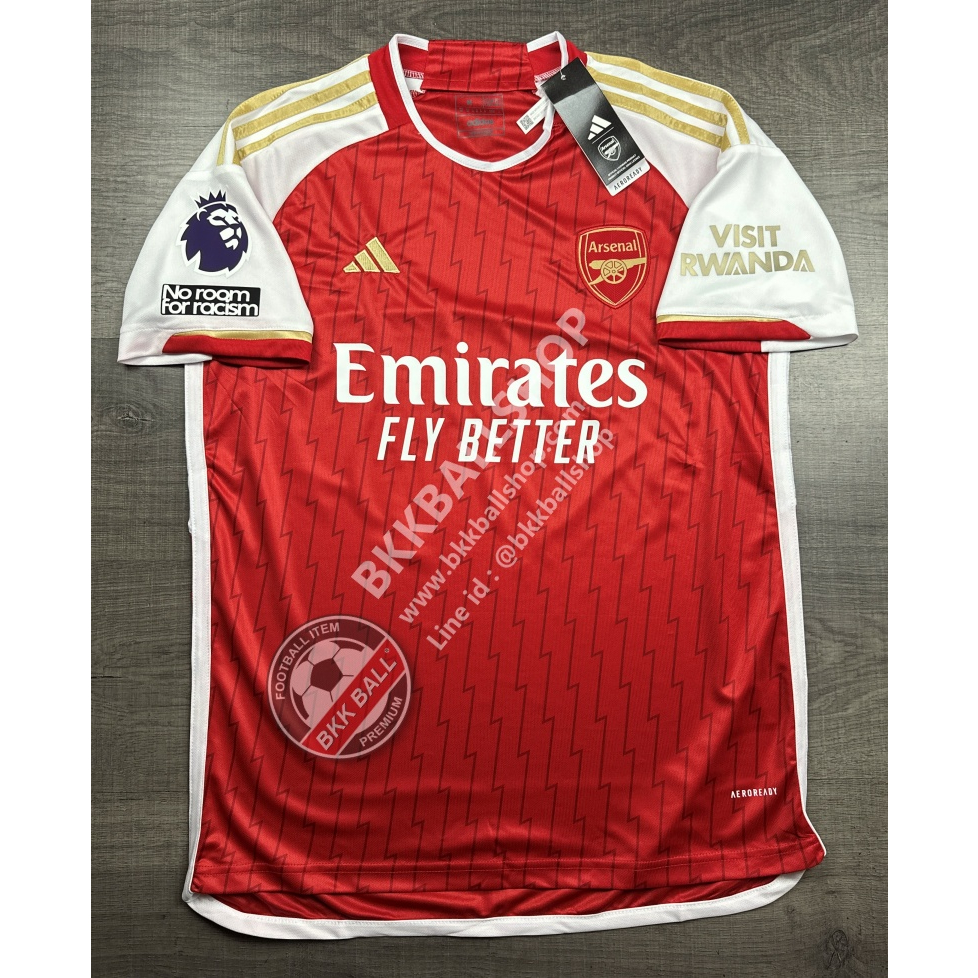 เสื้อฟุตบอล Arsenal Home อาเซน่อล เหย้า 2023/24 พร้อมอาร์ม EPL เบอร์ชื่อ 7 SAKA 8 ODEGAARD 11 ...