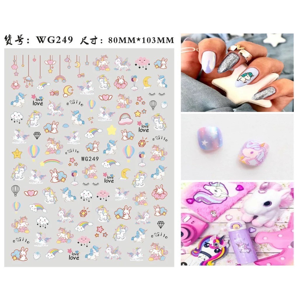 WG ️ สติ๊กเกอร์ติดเล็บ ลายการ์ตูนน่ารักๆ | Shopee Thailand