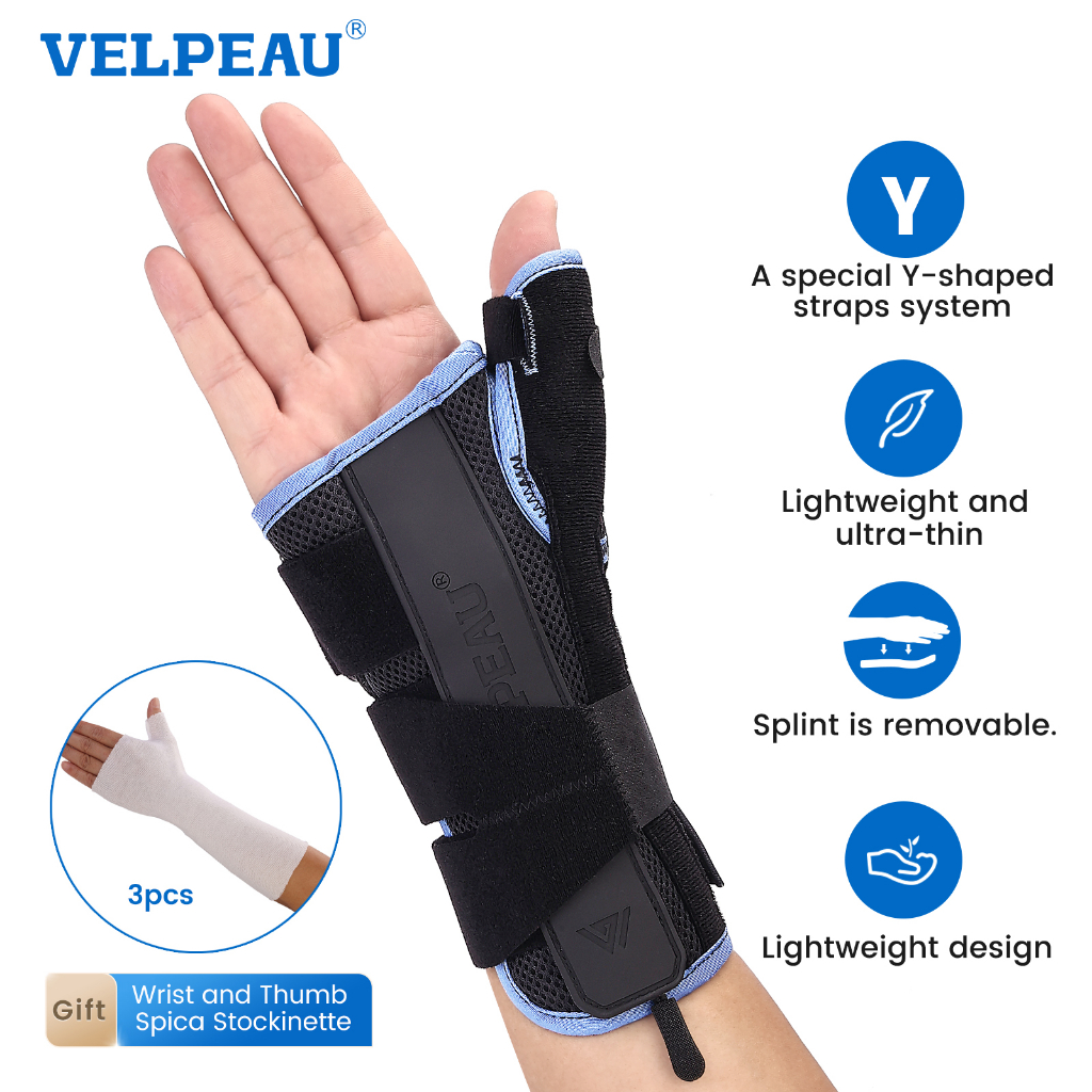 VELPEAU Wrist Support Thumb Spica Splint Support for De Quervain's ...
