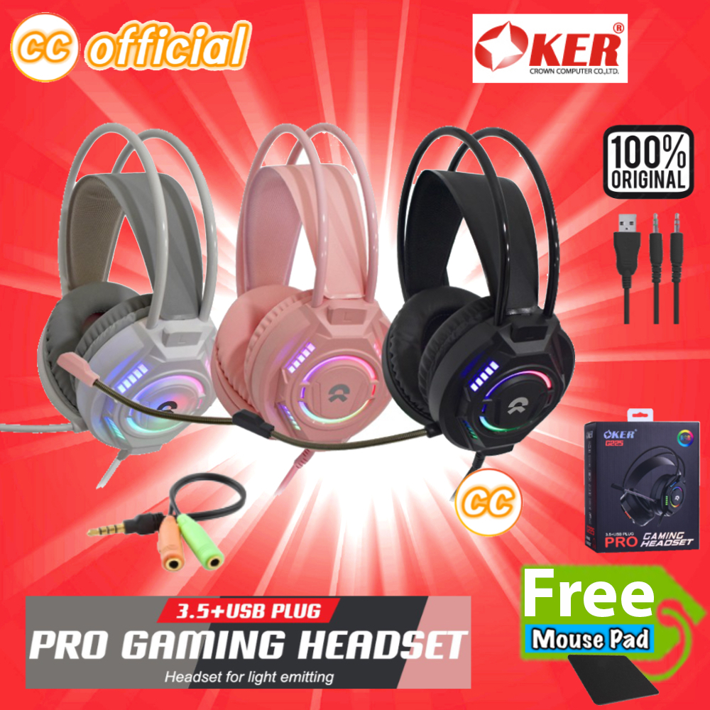 แท้100% OKER G225 PRO GAMING HEADSET 3.5+USB หูฟัง คอมพิวเตอร์ Stereo หูฟังเกมส์มิ่ง #CC 225 ...