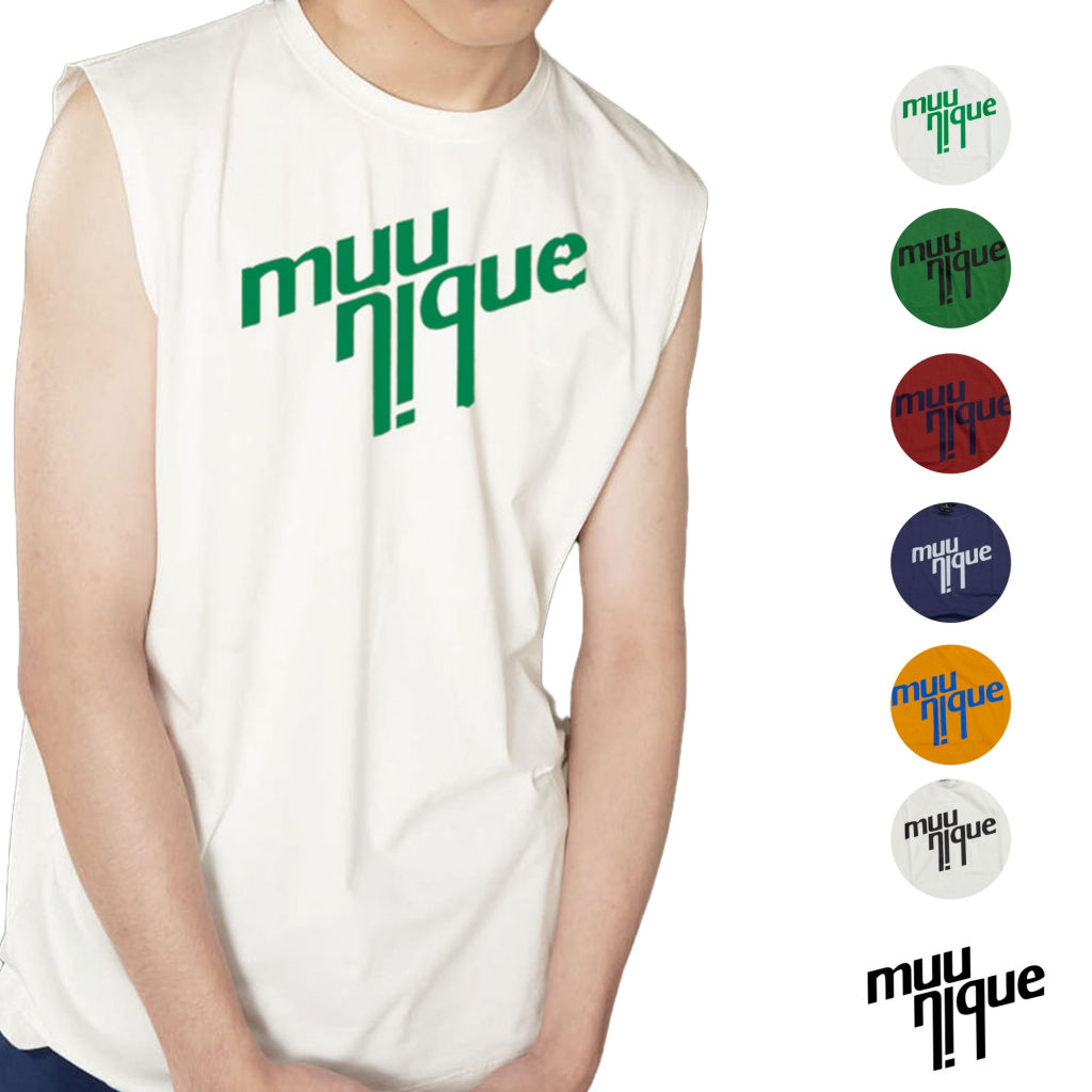 MUUNIQUE T-shirt เสื้อยืดแขนกุดรุ่น Sleeveless logo-1237 | Shopee Thailand