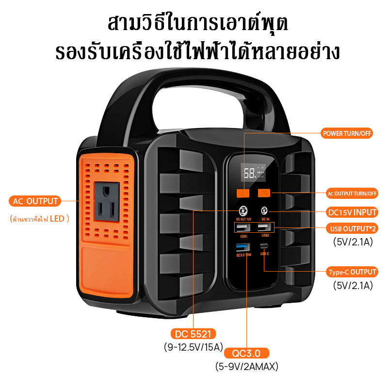 Lairt POW T101 Portable Power Station 155Wh/100W แบตเตอรี่สำรองไฟ แบบ ...