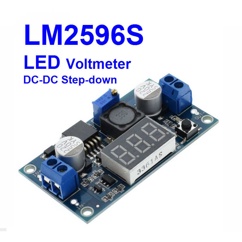 LM2596 LM2596S Power Module + LED Voltmeter DC-DC Adjustable Step Down ...