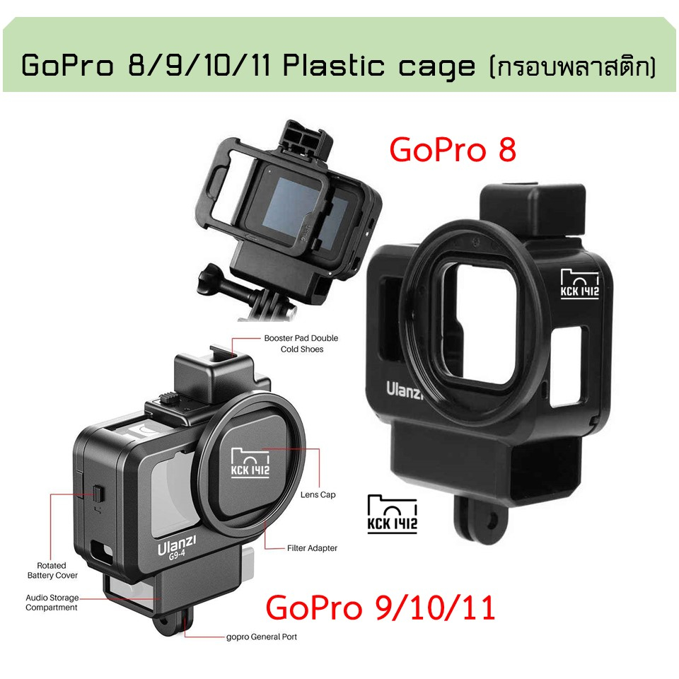 Gopro 11 10 9 8 เคสแข็ง Gopro11 กรอบเคส Vlog CAGE case Cold Shoe for ...
