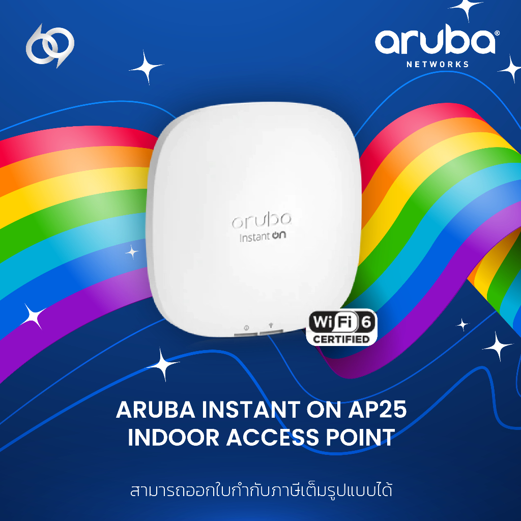 Aruba Instant On AP25 (RW) 4x4 Wi-Fi 6 Indoor Access Point (R9B28A ...
