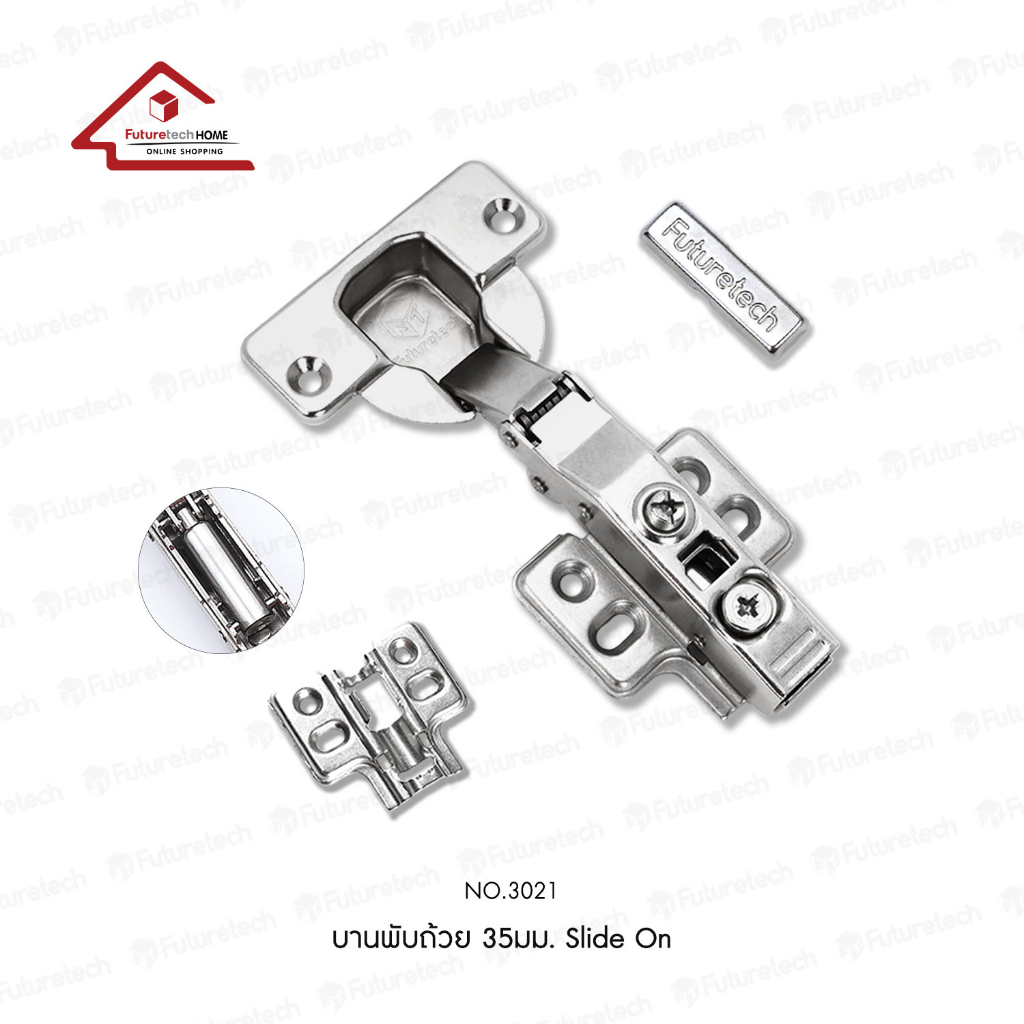 บานพับถ้วย Soft Close บานพับเฟอร์นิเจอร์ บานพับตู้ 40mm. Futuretech ทับขอบ กลางขอบ ในขอบ, บานพับ ...