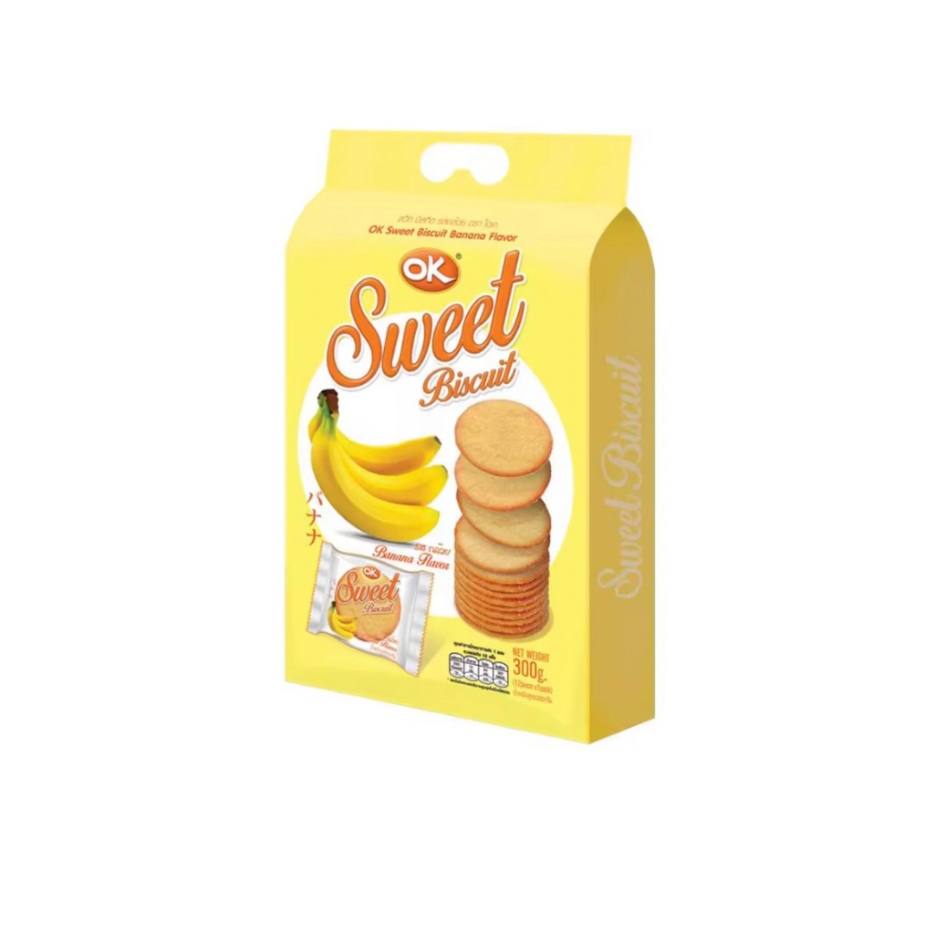 OK (โอเค) Sweet Biscuit บิ๊กวัน โอเค สวีท บิสกิต 25g. x 12 ซอง รสกล้วย ...