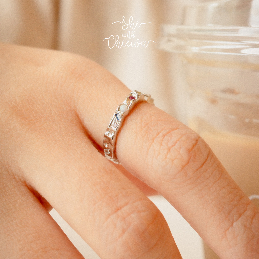 She with Cheewa | silver925 | iris ring แหวนเงินแท้ ประดับโอปอล และ zirconia หลากสี | Shopee ...