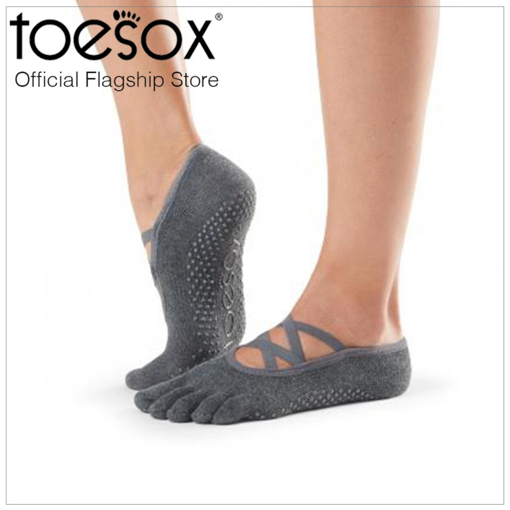 ToeSox โทซอคส์ ถุงเท้ากันลื่น ถุงเท้าพิลาทิส แยกนิ้วสายไขว้ ดีไซน์ปิด ...