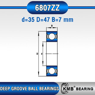 6807 6807ZZ 6807-2RS KMB ตลับลูกปืนเม็ดกลม (DEEP GROOVE BALL BEARINGS ...
