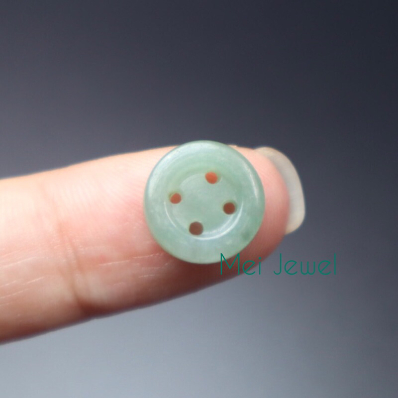 Jadeite Jade Buttons กระดุมหยกพม่า หยกเจไดต์ Type A 12mm x 3mm | Shopee ...