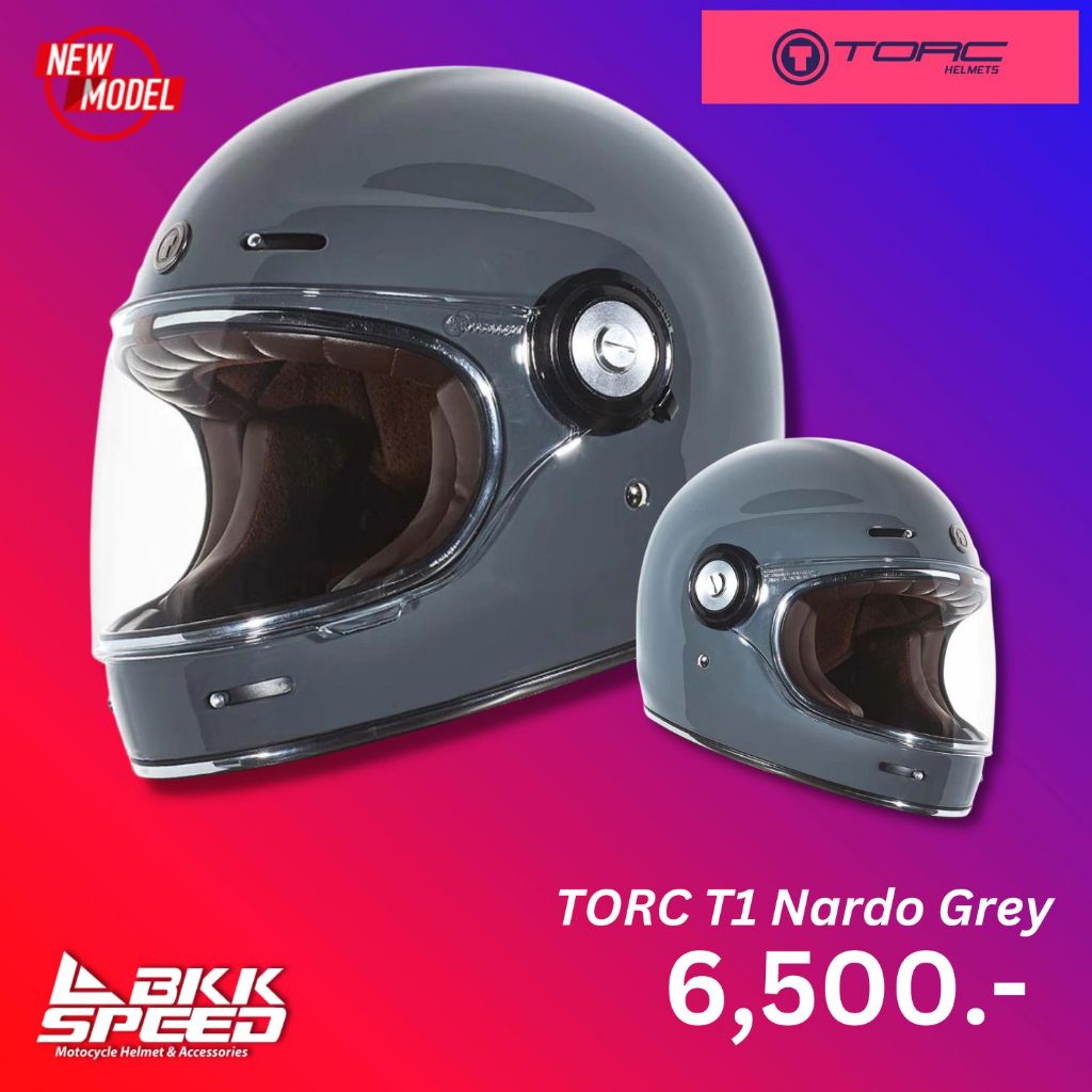 TORC T1 Nardo Grey หมวกกันน็อคเต็มใบ ทรงคลาสสิค | Shopee Thailand