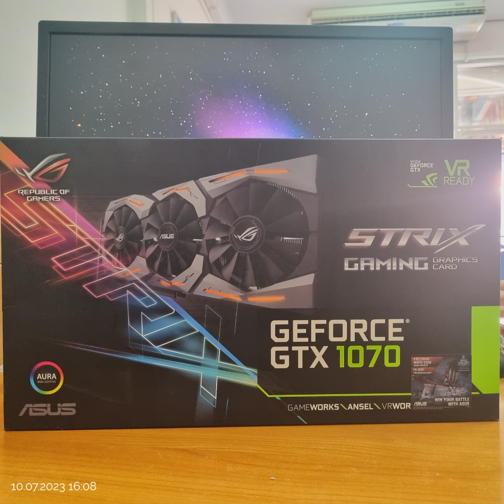 VGA (การ์ดแสดงผล) ASUS ROG STRIX GTX 1070 8G GAMING ครบกล่อง มือ2 ใช้งานปกติประกันใจ 7 วัน ตำหนิ ...