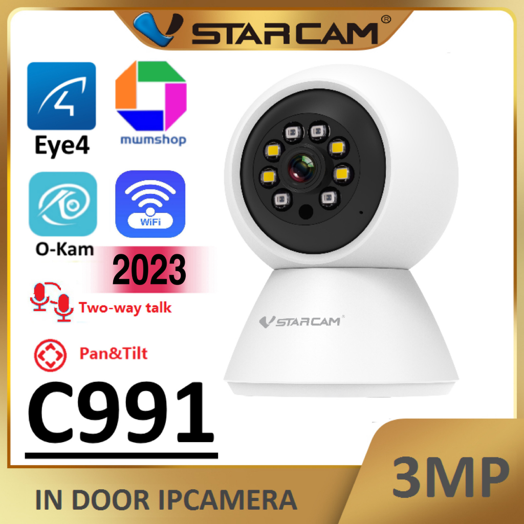 Vstarcam C991 ( C992DR เลนส์คู่ ) ใหม่ล่าสุด 2023 กล้องวงจรปิดไร้สาย Indoor ความละเอียด 2/3MP มี ...
