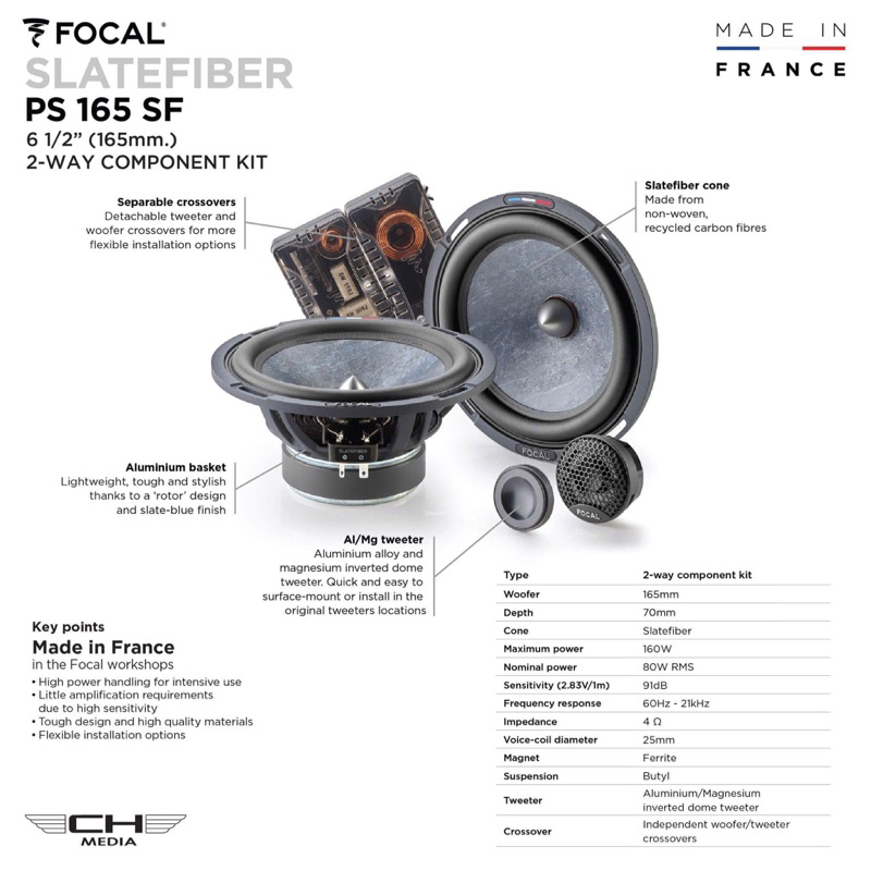 FOCAL PS-165 SF ลำโพงติดรถยนต์ ขนาด 6.5 นิ้ว | Shopee Thailand