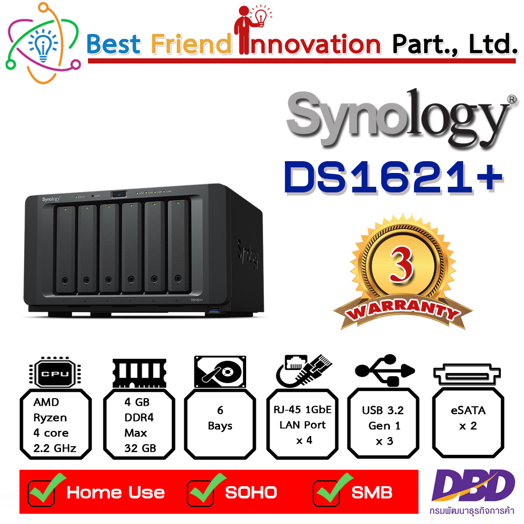 Synology DiskStation DS1621+ 6-Bay NAS | Shopee Thailand