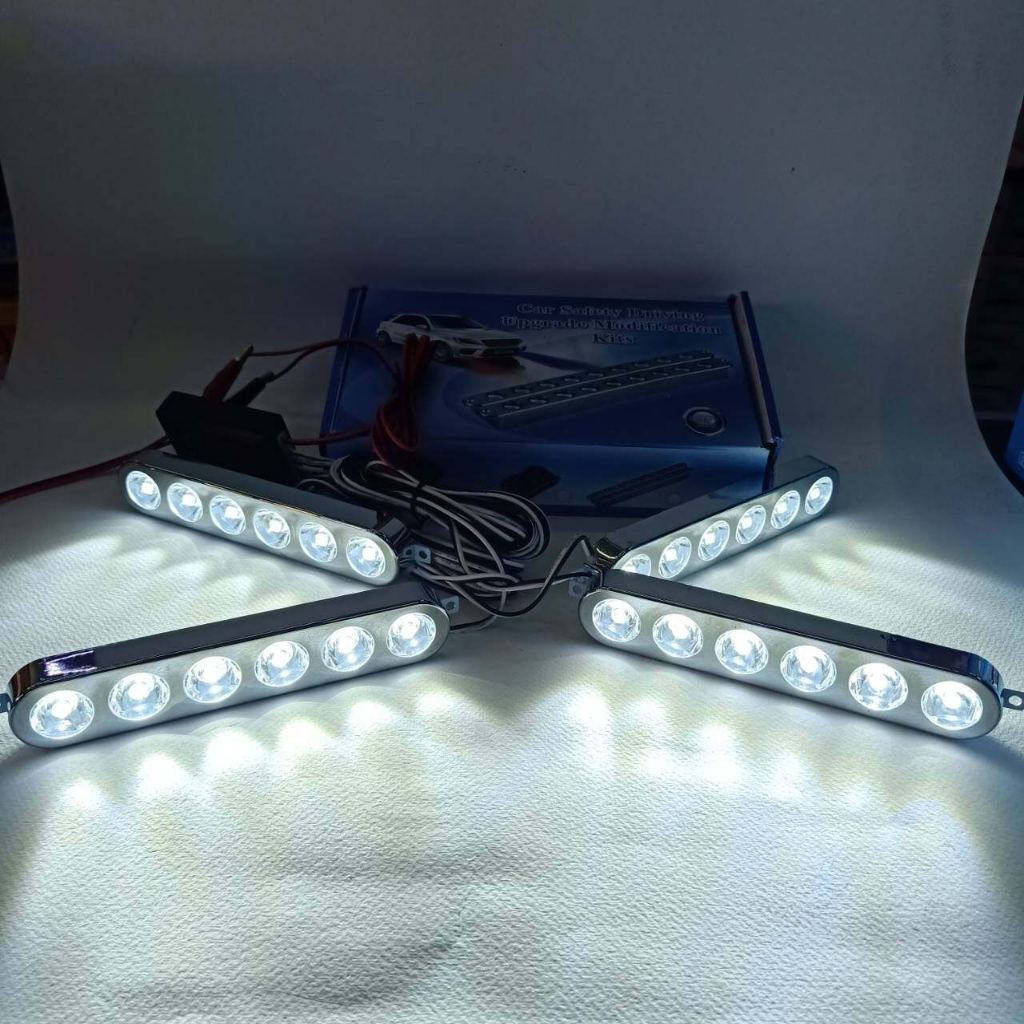FS ไฟไซเรน LED 12V 6ดวง 826-4ช่อ ไฟฉุกเฉิน รุ่นใหม่ สว่างกว่าเดิม เลือกสีได้ สีเหลือง สีแดง สี ...