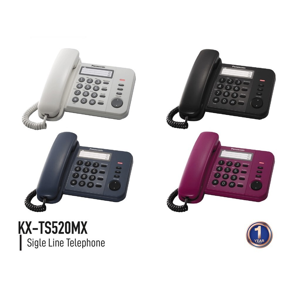 โทรศัพท์ตั้งโต๊ะ PANASONIC KX-TS520MX (ของแท้) รับประกันศูนย์ 1 ปี KX-TS520 | Shopee Thailand