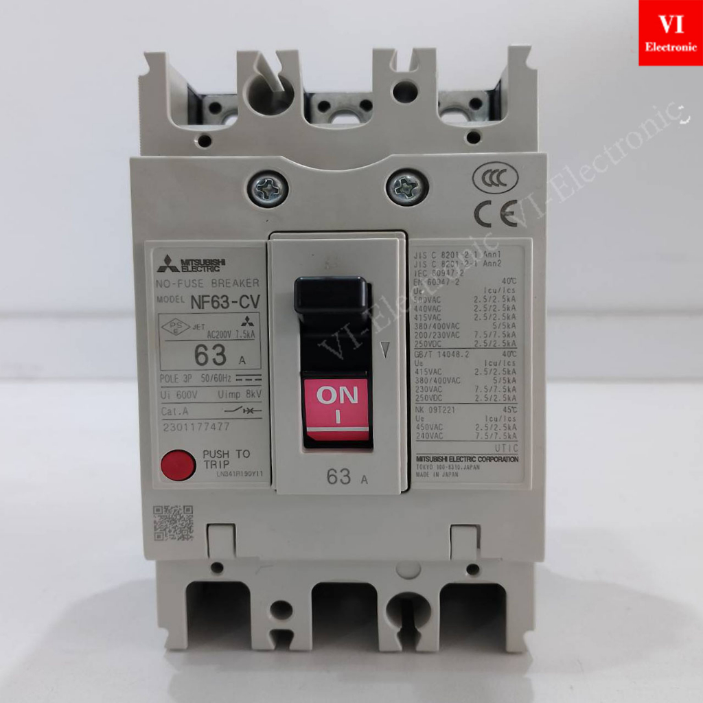 Mitsubishi เบรกเกอร์ รุ่น NF63-CV 3P 63A เบรกเกอร์ 3 เฟส | Shopee Thailand