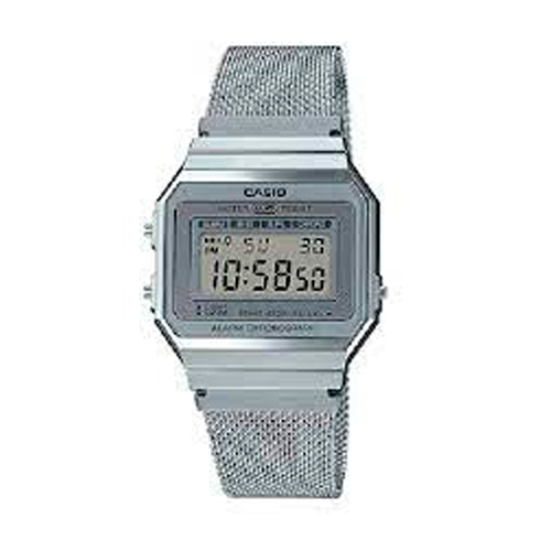 Casio Standard นาฬิกาข้อมือ สายถักสแตนเลส สีเงิน รุ่น A700,A700WM ...