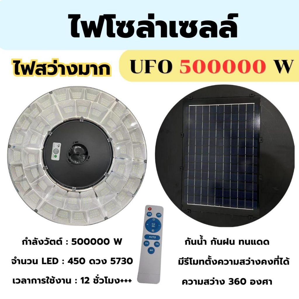 โคมไฟโซล่าเซลล์ UFO 16 ทิศทาง 12000 วัตต์ / UFO 20 ทิศทาง 550000 วัตต์ ...