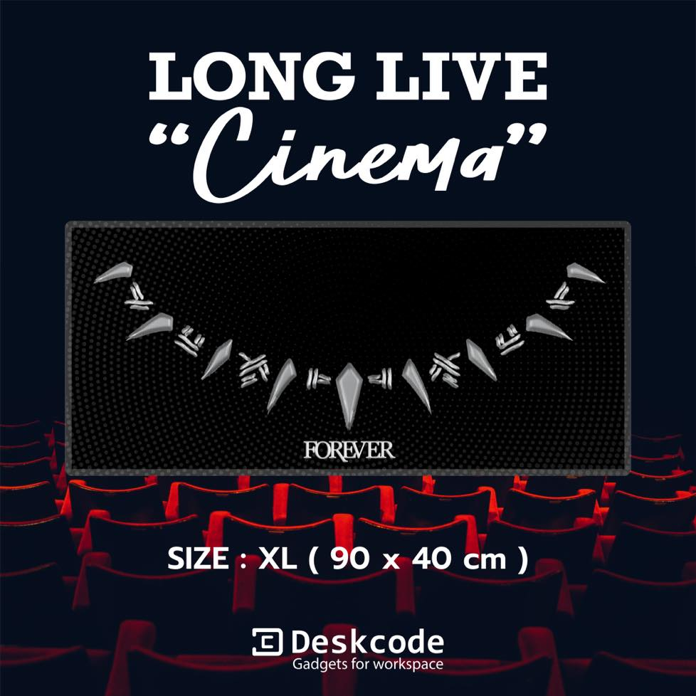 [ DESKCODE ] LONG LIVE " CINEMA " แผ่นรองเมาส์ แผ่นรองคีย์บอร์ด แต่งโต๊ะ ขนาดใหญ่ 90x40 cm หนา 3 ...