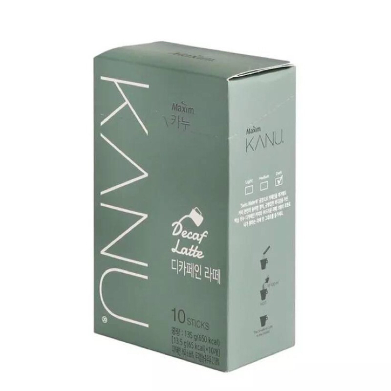 กาแฟลาเต้แบบไม่มีคาเฟอิน (ดีแคฟ) เกาหลี , Maxim Kanu Decaf Latte, กาแฟ ...