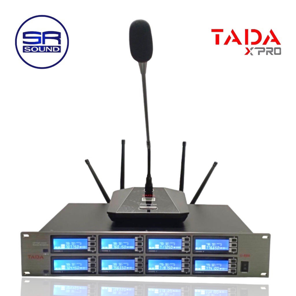 TADA U-888 ชุดไมค์ประชุมไร้สาย ไมค์ไร้สาย wireless wireless microphone ไมค์ลอยตั้งโต๊ะ 8 ตัว/ชุด ...