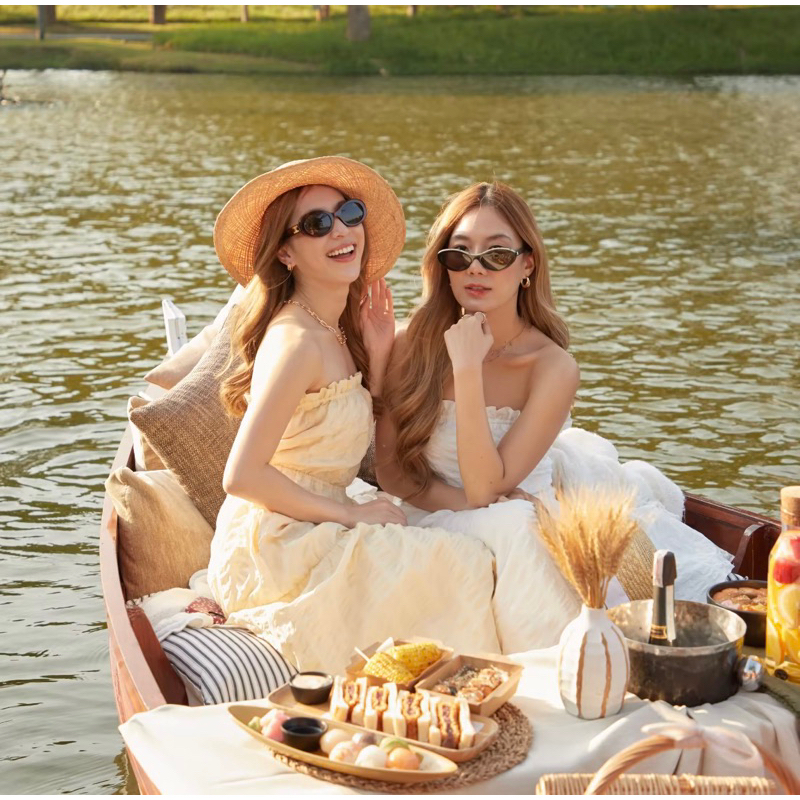 lookbooklookbook riri dress yellow ชุดเดรส เกาะอก สีเหลือง | Shopee ...