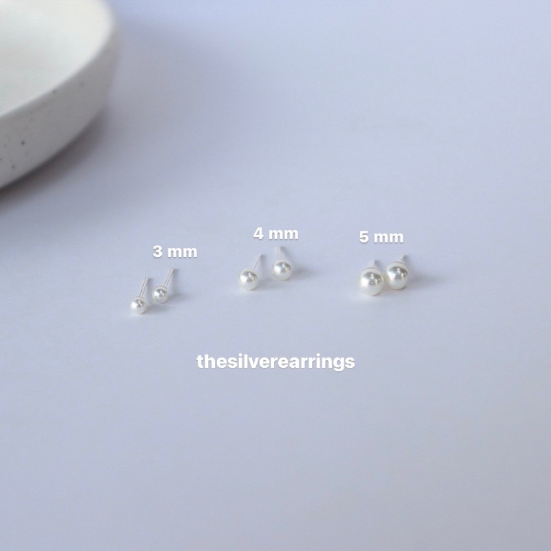 silver 925, ต่างหูเงินแท้ : มุกเกาหลี | Shopee Thailand