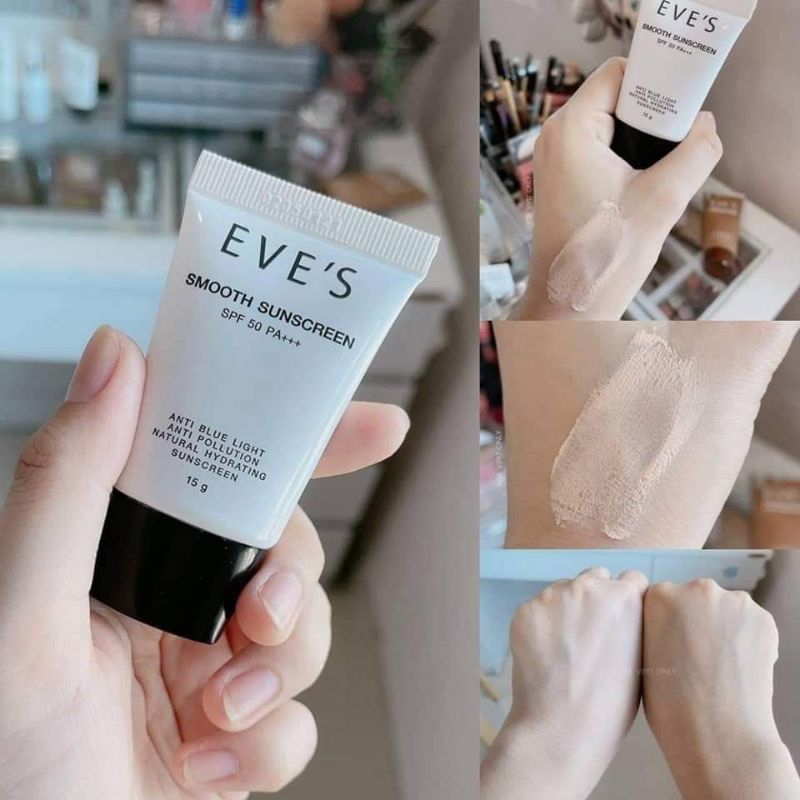 EVES SMOOTH SUNSCREEN SPF 50 PA+++ ครีมกันแดด สูตรคุมมัน กันน้ำ กัน ...