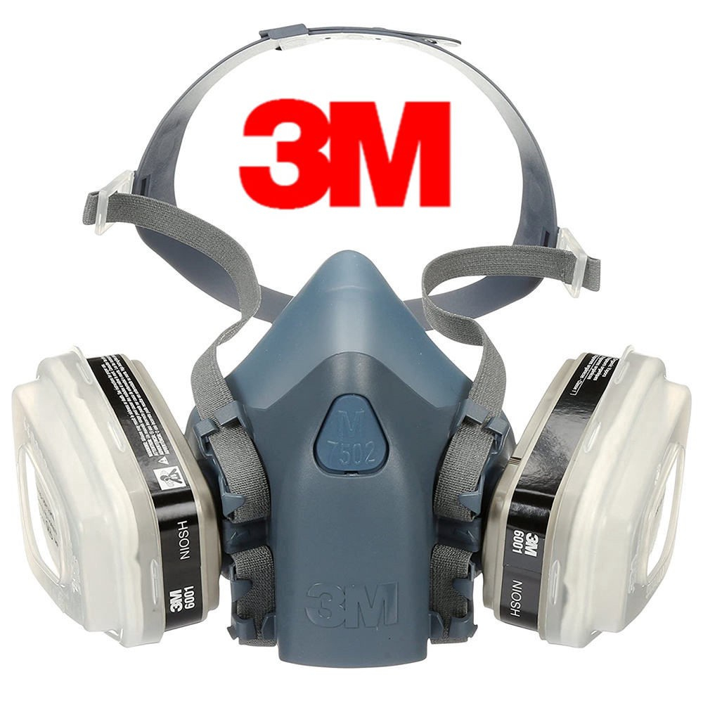 ป้องกันฝุ่น PM.2.5 ฝุ่นควัน ชนิดใช้ซ้ำได้ 3M 7502(M) และ ตลับกรองเคมีพร้อมแผ่นกันฝุ่น(N95) ุ ...