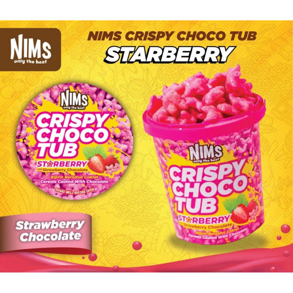 [ยกลัง 24 กระปุก] NIMS Crispy Choco Tube ข้าวสาลีอบกรอบเคลือบช็อกโกแลต ตรานิมส์ 250 กรัม 5 ...