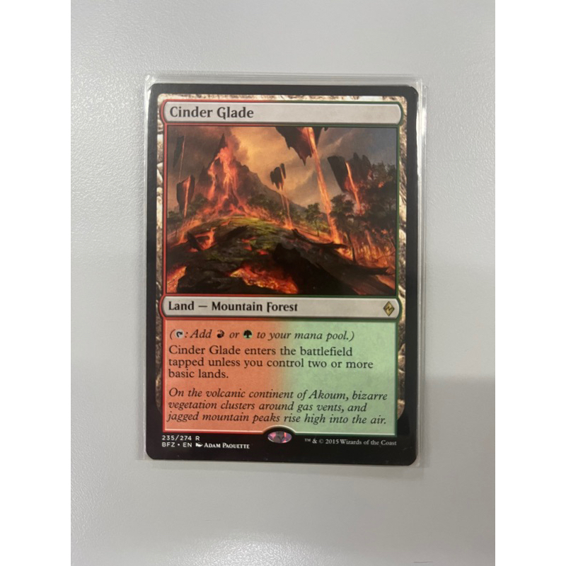การ์ด MTG Cinder Glade Land Magic the Gathering EDH รุ่น BFZ สภาพ Nm ...