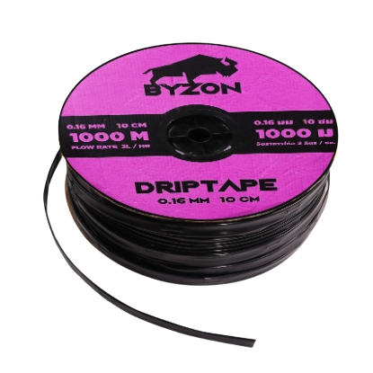 BYZON เทปน้ำหยด ความหนา 0.16 เมตร ระยะห่างรู 10 เซนติเมตร สายน้ำหยด 1000 เมตร ไบซัน 1 รู ...