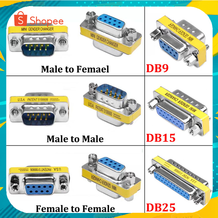 หัวต่อ Series D-SUB DB9 DB15 DB25 9/15/25ชาย/หญิงชาย/หญิง RS232พอร์ต VGA ตัวเชื่อมต่อ M-F M-M F ...