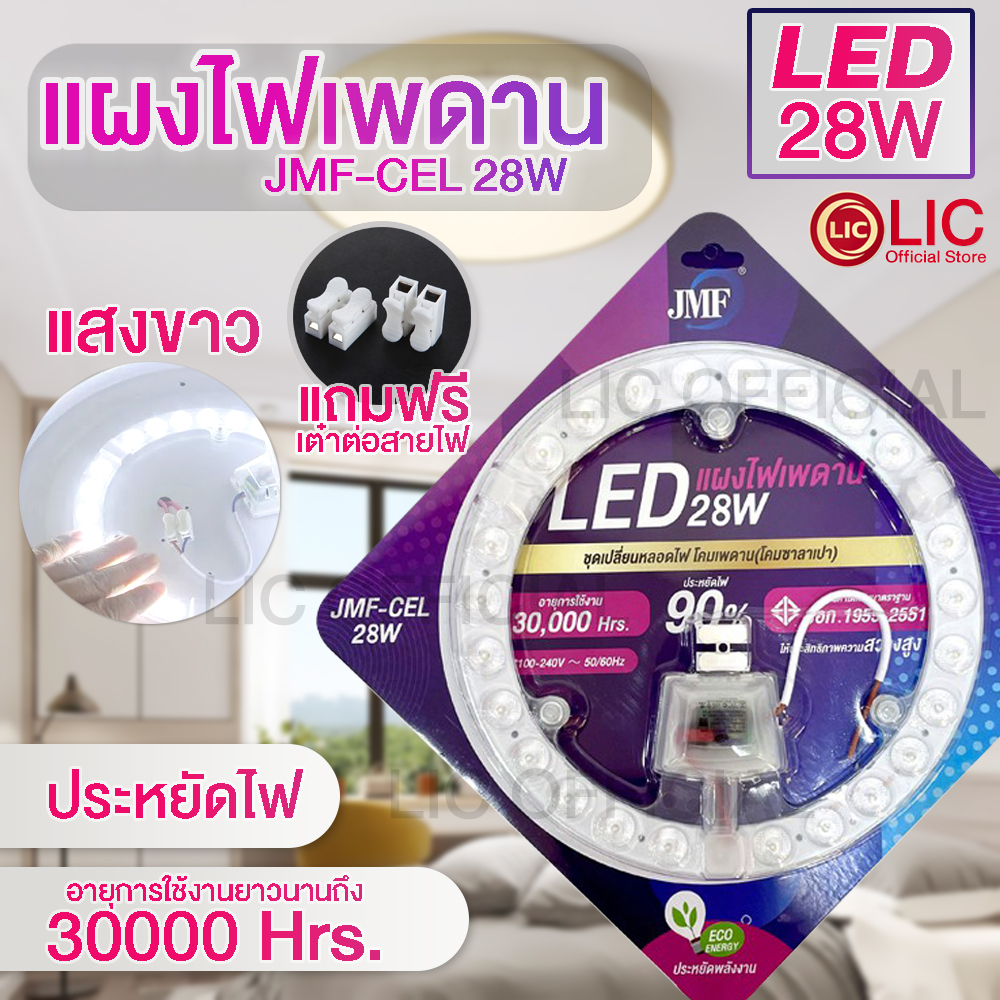 LIC 🔥 JMF แผงไฟแม่เหล็ก 🔥 แผ่นชิป แผ่นชิพ แผงไฟ ไฟเพดาน LED โคมไฟเพดาน ขนาด 28W/36W/48W/60W/72W ...