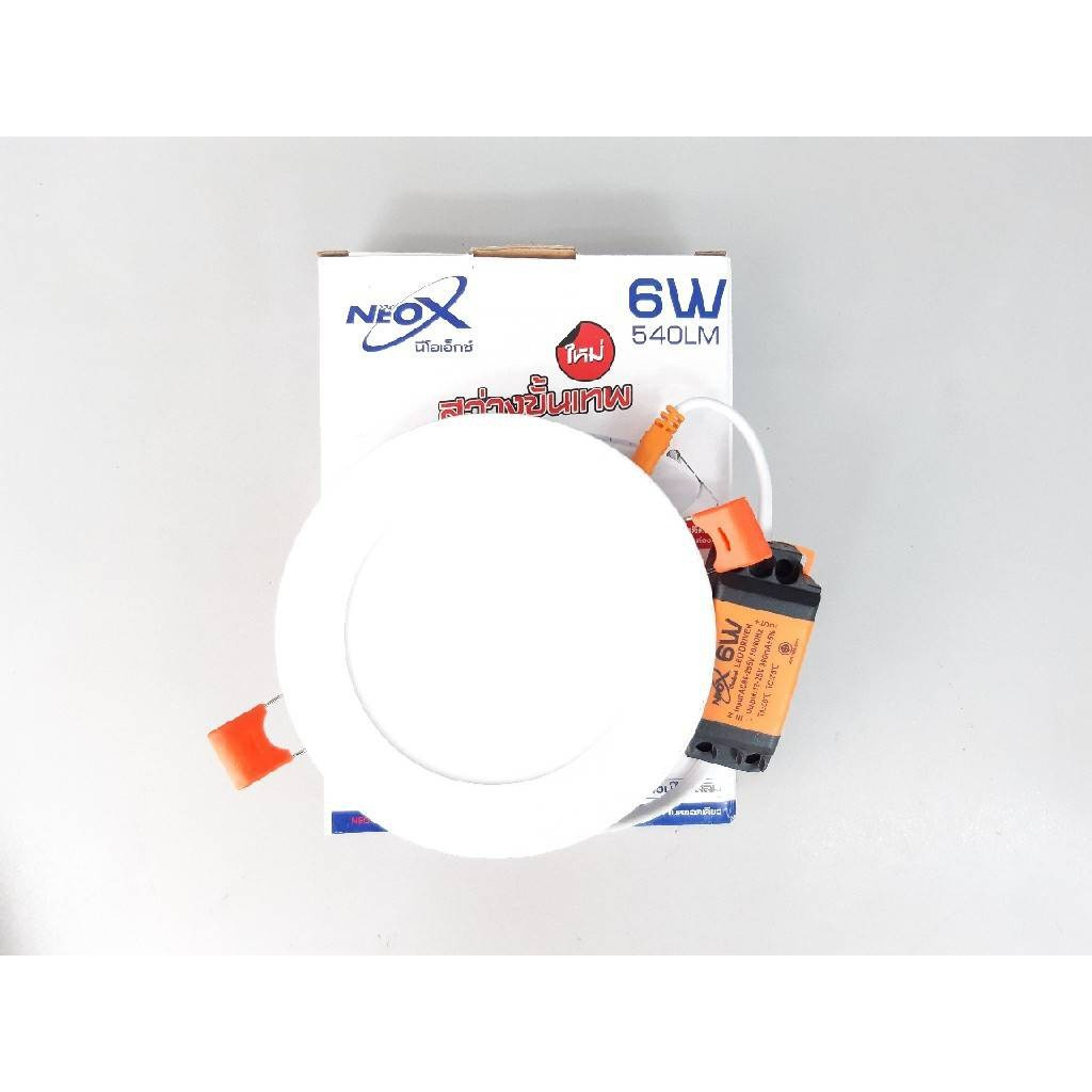 โคมดาวน์ไลท์ฝังฝ้า LED แสงขาว Neox Down Light Slim 6w, 9w, 12w ให้แสงสดใส สบายตา | Shopee Thailand