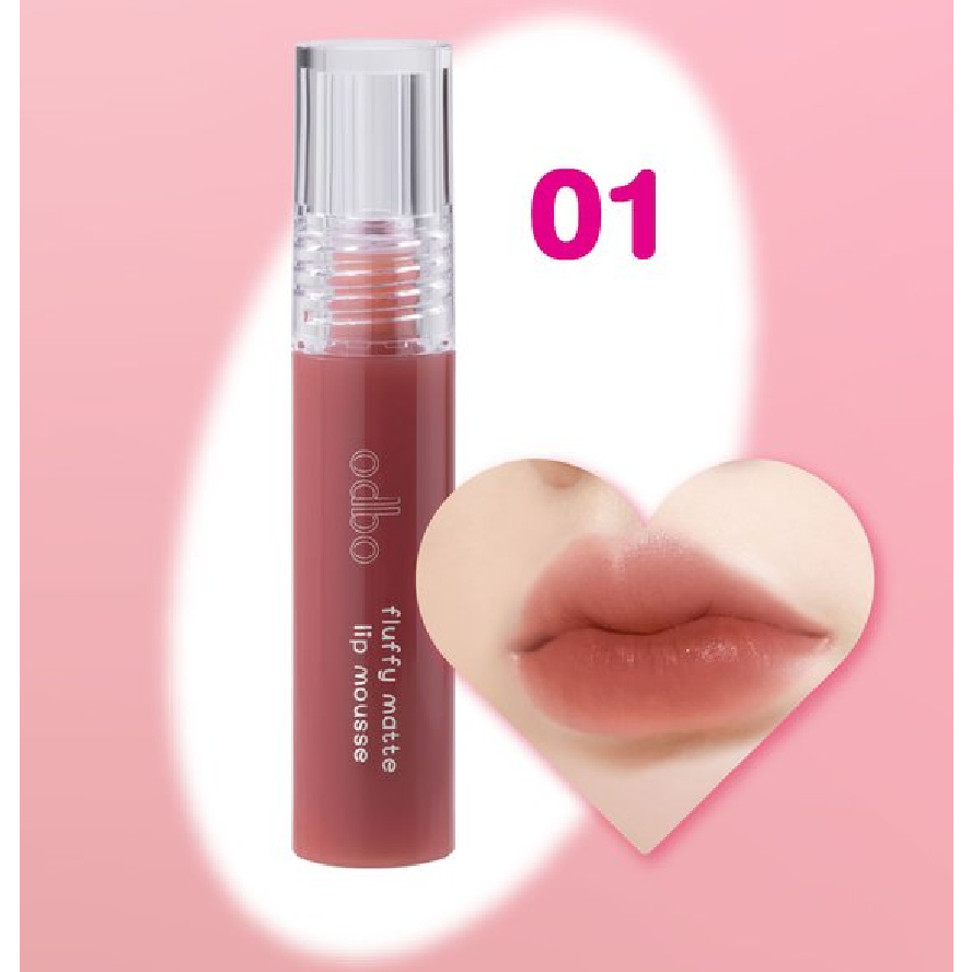 ถูก/แท้/มีไลฟ์ ลิป ODBO Fluffy Matte Lip Mousse ลิปสติก เนื้อมูส แมท ละมุน ปากนุ่ม เบลอปาก ...