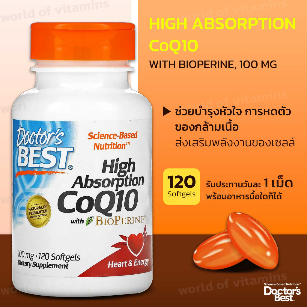 Doctor's Best CoQ10 Highly Absorbable Formula with BioPerine 100 mg ...