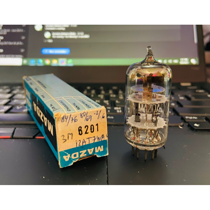 หลอด Mazda 12AT7 / 6201 NOS NIB 3Mica สำหรับ เครื่องเสียง แอมป์ แอมป์ ...