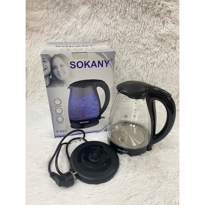 กาต้มน้ำไฟฟ้าโถแก้วยี่ห้อ SOKANY | Shopee Thailand