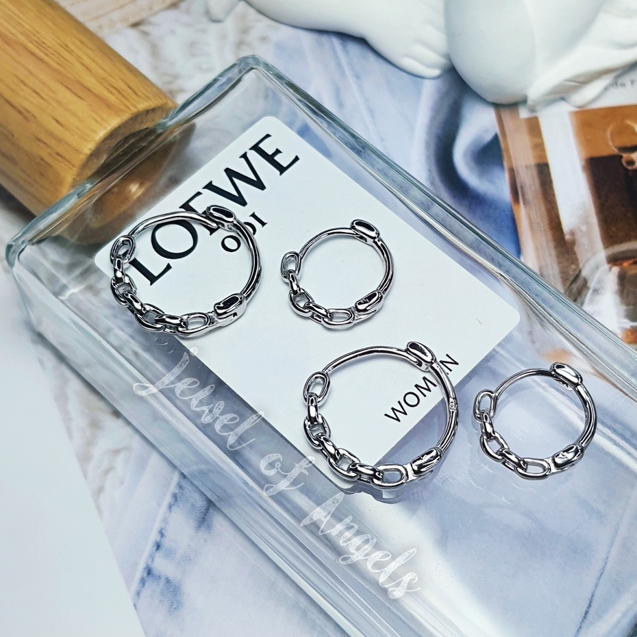 [พร้อมส่ง] ต่างหูก้านเงินS925 ต่างหูห่วงแต่งโซ่โปร่ง สีเงิน ขนาดวงนอกกว้าง 13mm 19mm silver925 ...