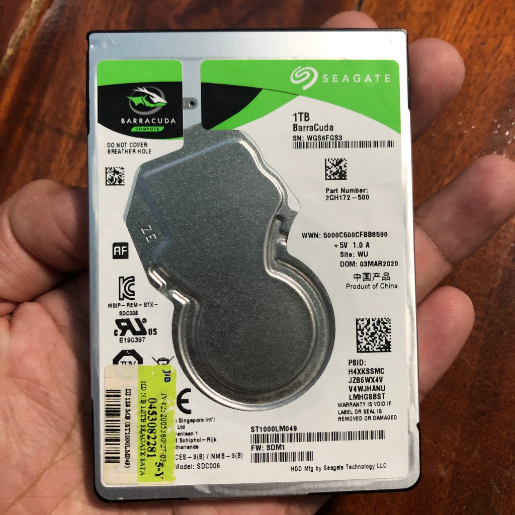(มือสอง) HD N/B SEAGATE HDD 2.5" (ฮาร์ดดิสก์ 2.5") 1 TB BARRACUDA PRO ...