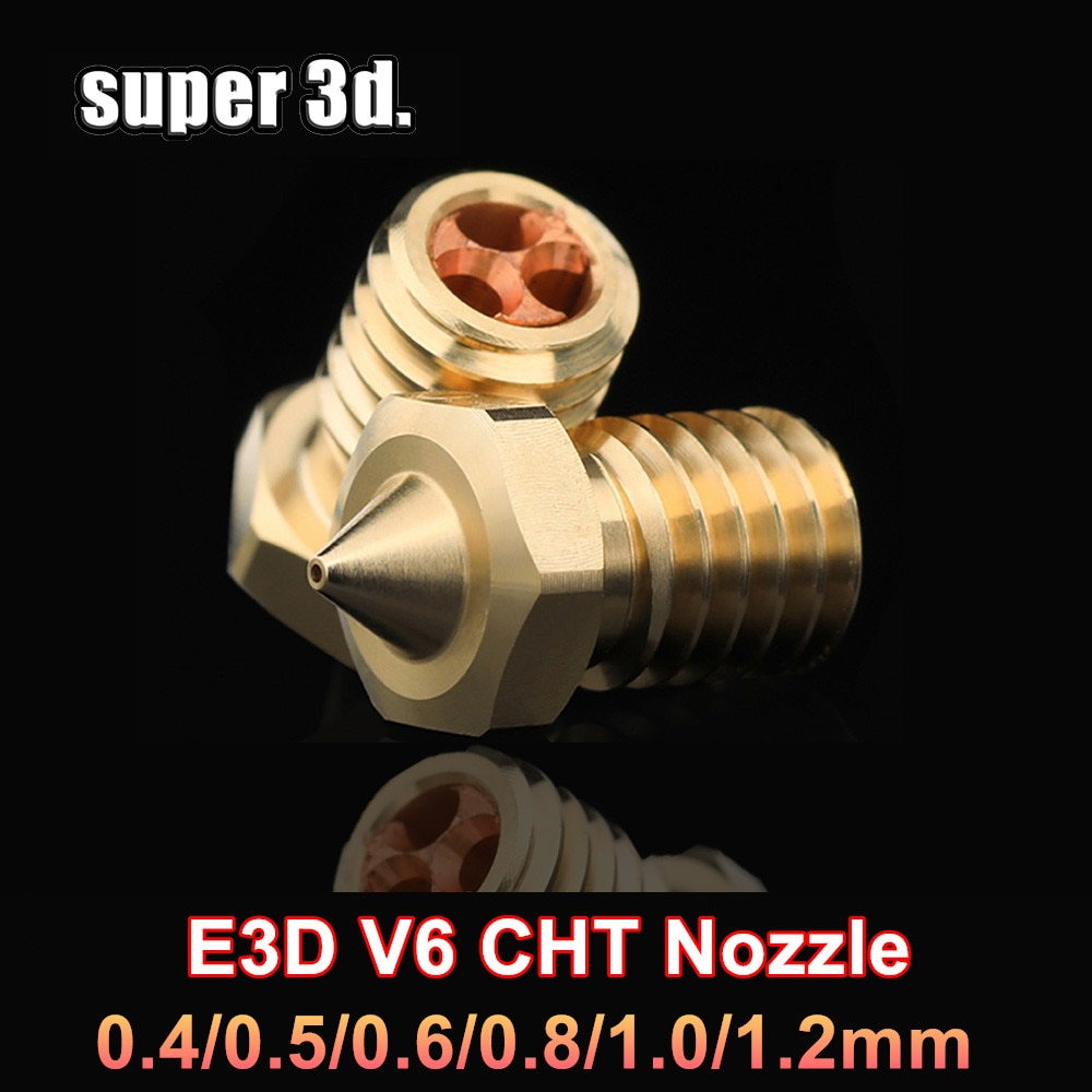 E3D V6 Clone-CHT Tip Nozzles 0.4/0.6/0.8/1.0/1.2mm 3D Printer Nozzle for 1.75mm Filament Brass ...