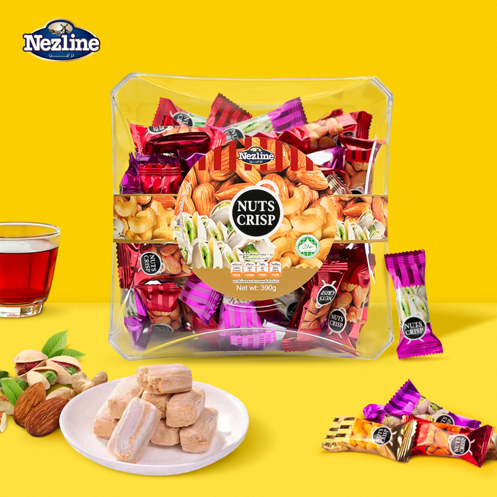 (กระปุก 390 กรัม) Nuts Crisp ขนมถั่วตุ๊บตั๊บ ถั่วอัดแท่ง อัลมอนด์ พิสตาชิโอ เม็ดมะม่วงหิมพานต์ ...